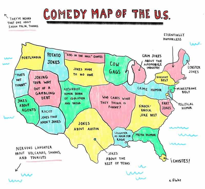 Comedy Map of the U.S. | The Nib
