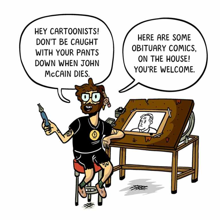 An Exclusive Sneak Peek at John McCain’s Obit Cartoons | The Nib